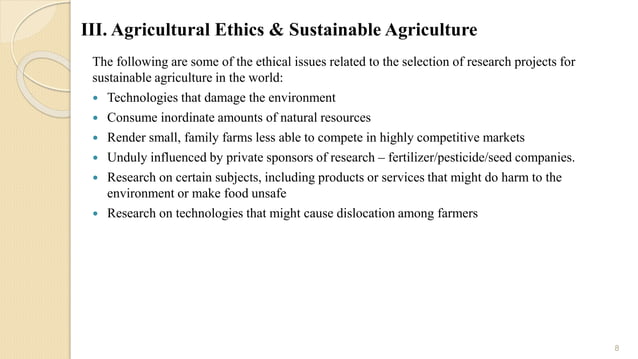 Assignment on Importance of ethics in agriculture | PPTX