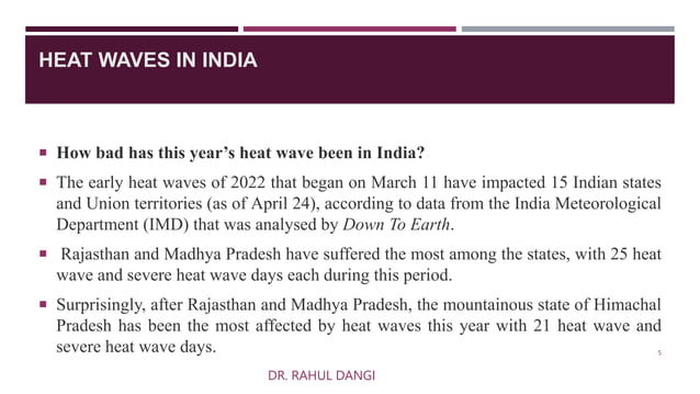 HEAT AND COLD WAVES in India | PPTX
