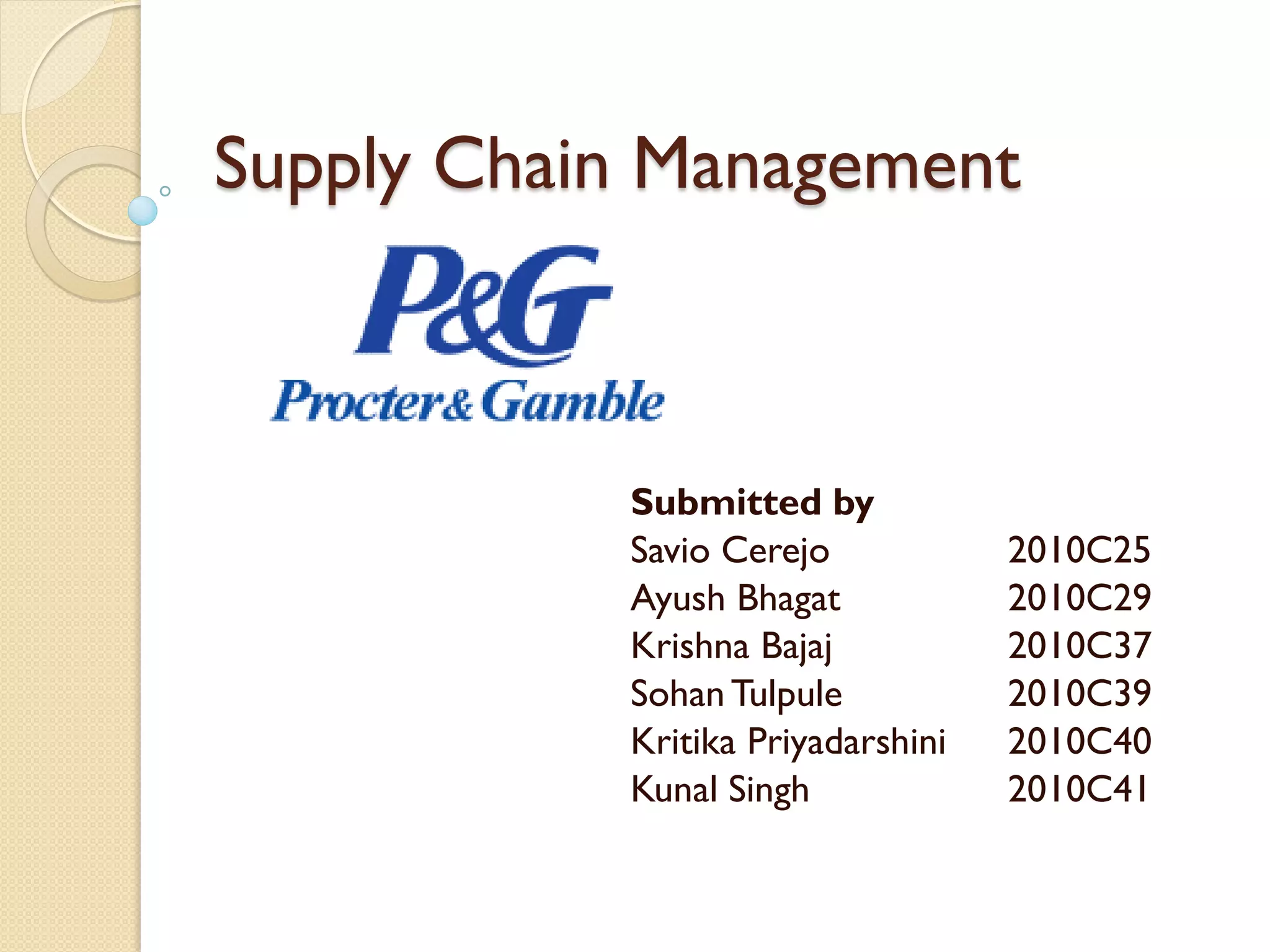 P&G Supply Chain Management | PDF