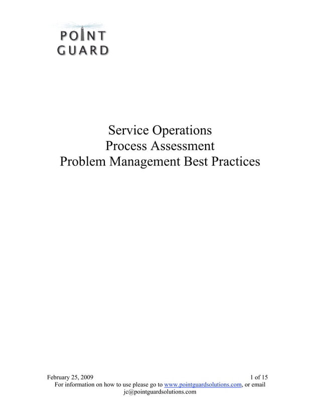 Pgs problem management assessment 022509 | PDF