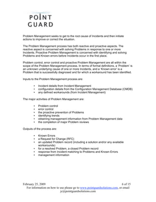 Pgs problem management assessment 022509 | PDF | IT and Internet ...