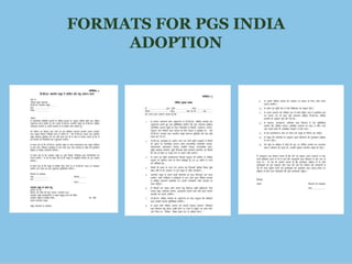 A perspective on Participatory Guarantee System for India | PPT
