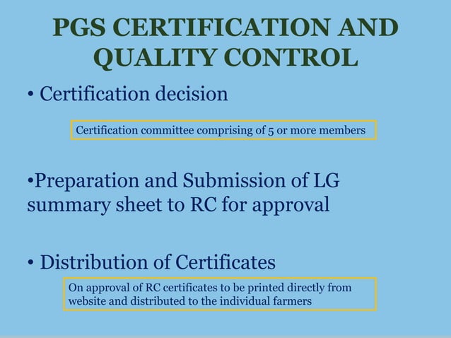 A perspective on Participatory Guarantee System for India | PPT ...