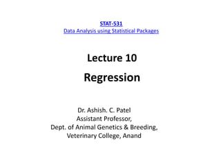 P G STAT 531 Lecture 10 Regression | PDF