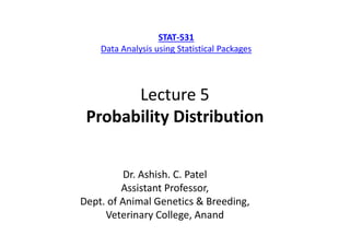 PG STAT 531 Lecture 5 Probability Distribution | PDF