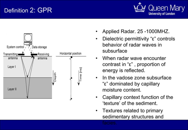 A geomatics approach to the interpretation of Ground Penetrating Radar (GPR) | PPT | Geology ...