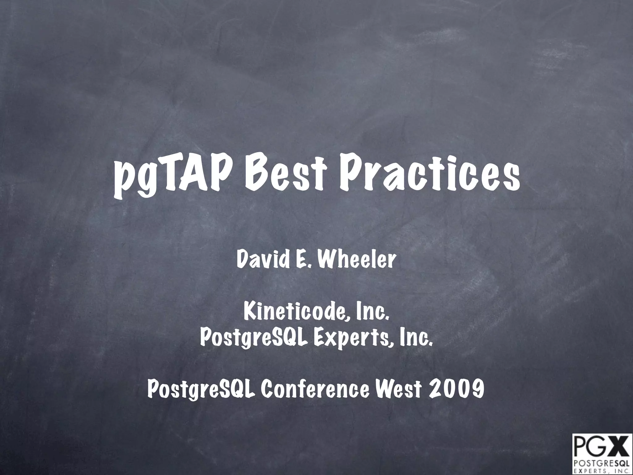 Pgtap Best Practices Ppt
