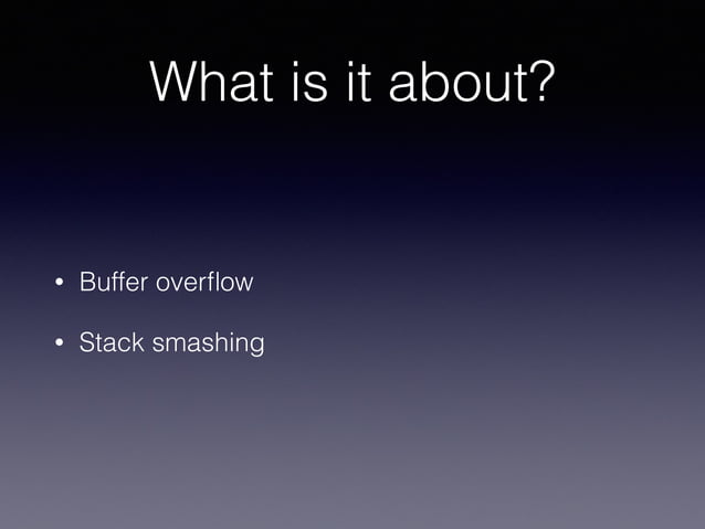 Buffer overflow Attacks | PDF