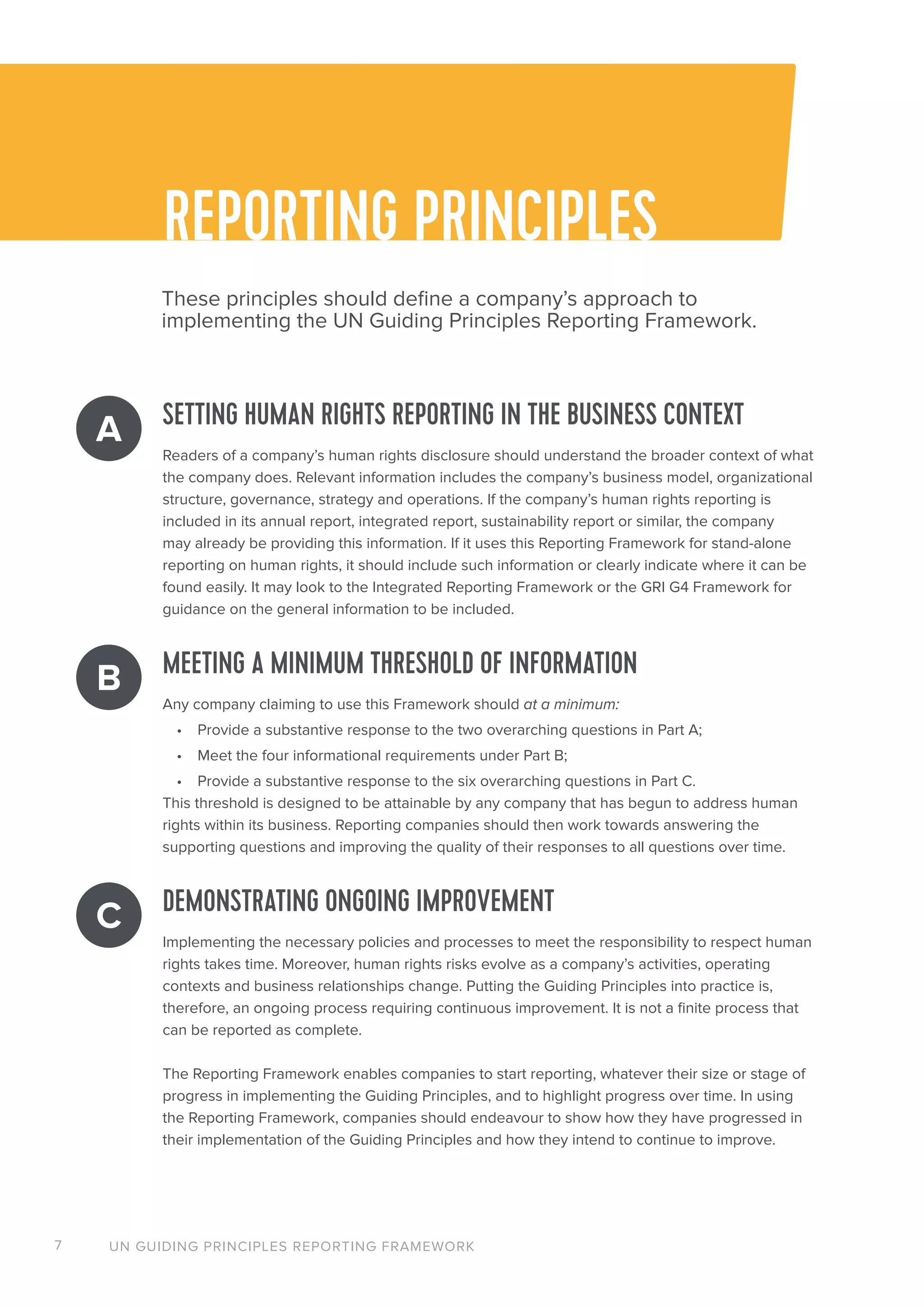 PG UN Guiding Principles Reporting Framework Feb 2015 | PDF