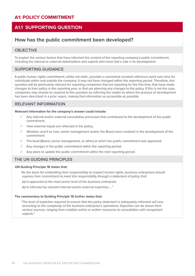 PG UN Guiding Principles Reporting Framework Feb 2015 | PDF
