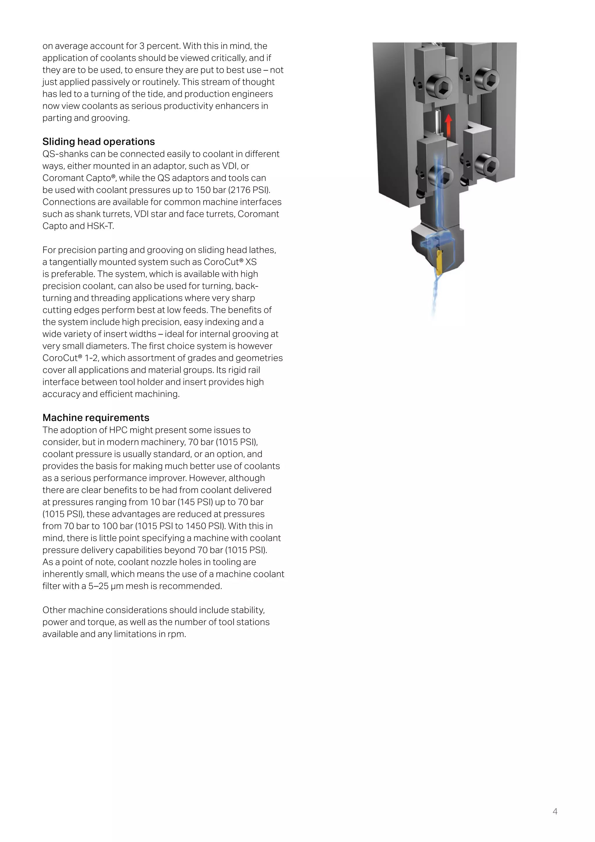 Exploiting the benefits of coolant in parting and grooving | PDF
