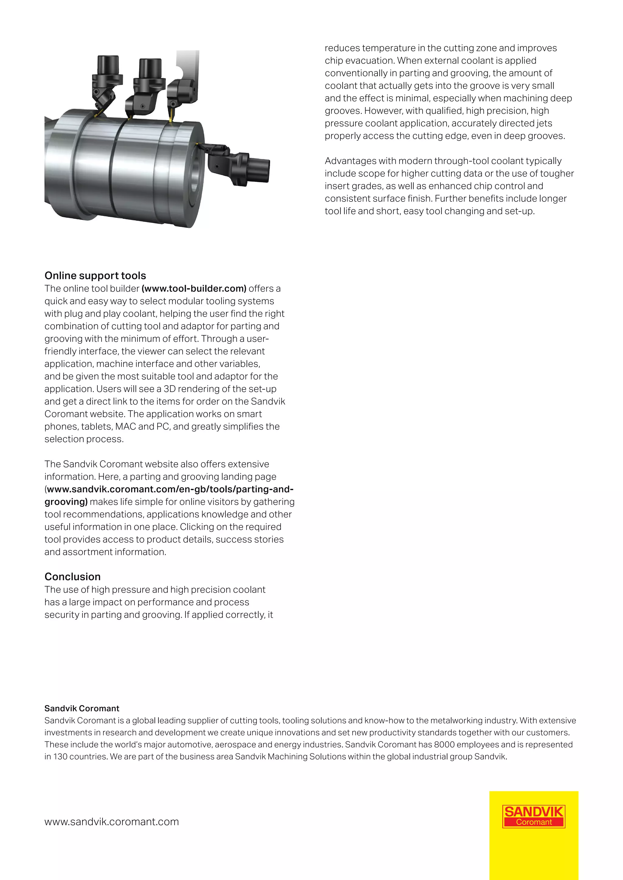 Exploiting the benefits of coolant in parting and grooving | PDF