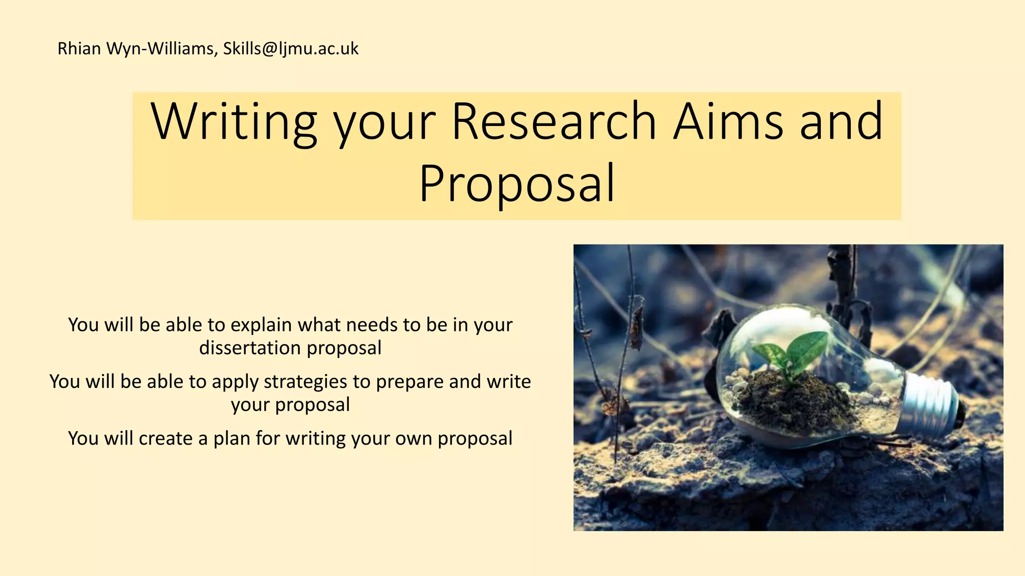 Pg writing aims and proposal | PPTX