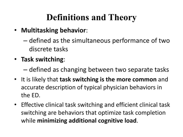 Can You Multitask? Evidence and Limitations of Task Switching and ...