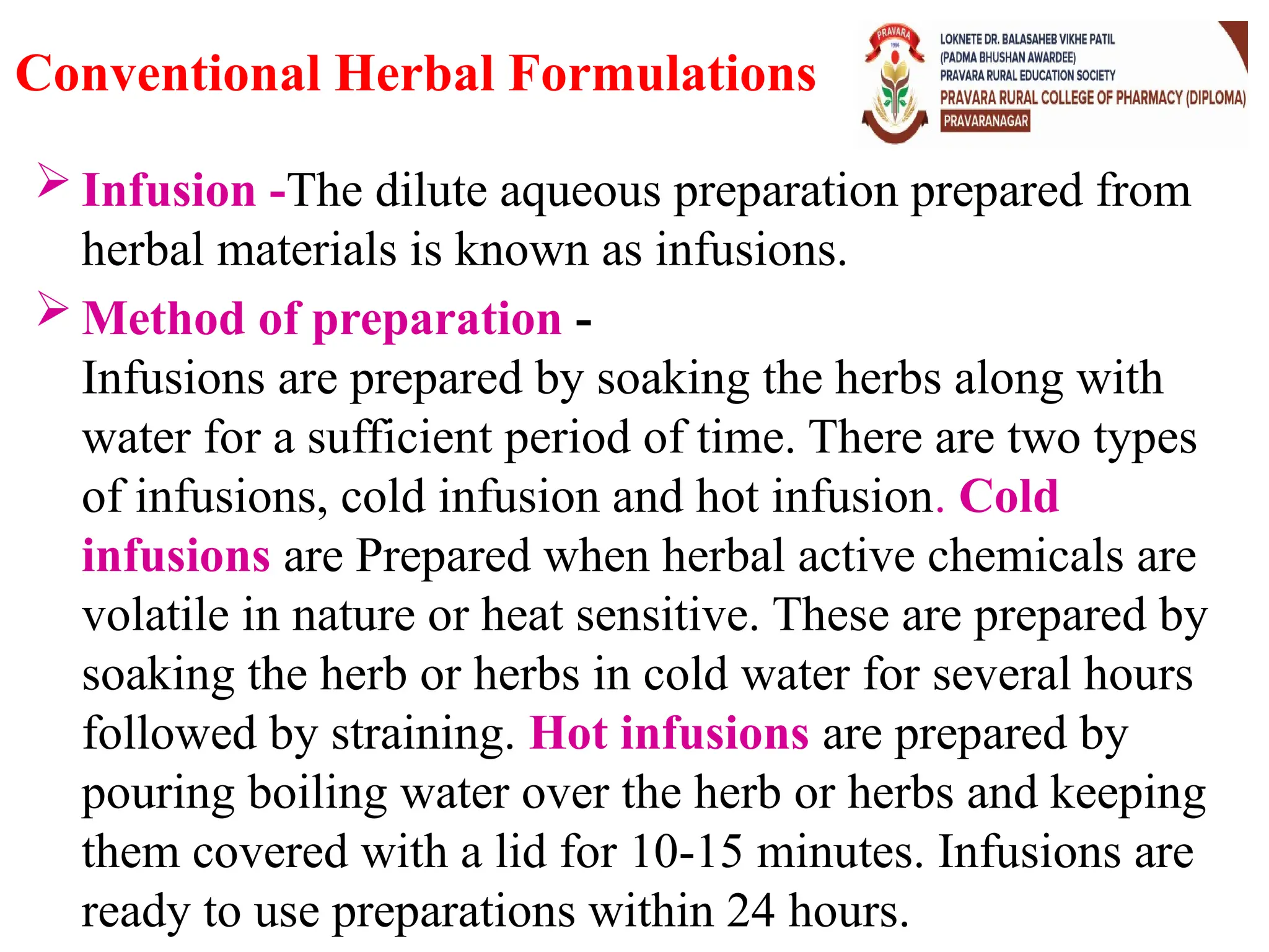 Introduction to herbal formulations (Different herbal formulations) | PPTX