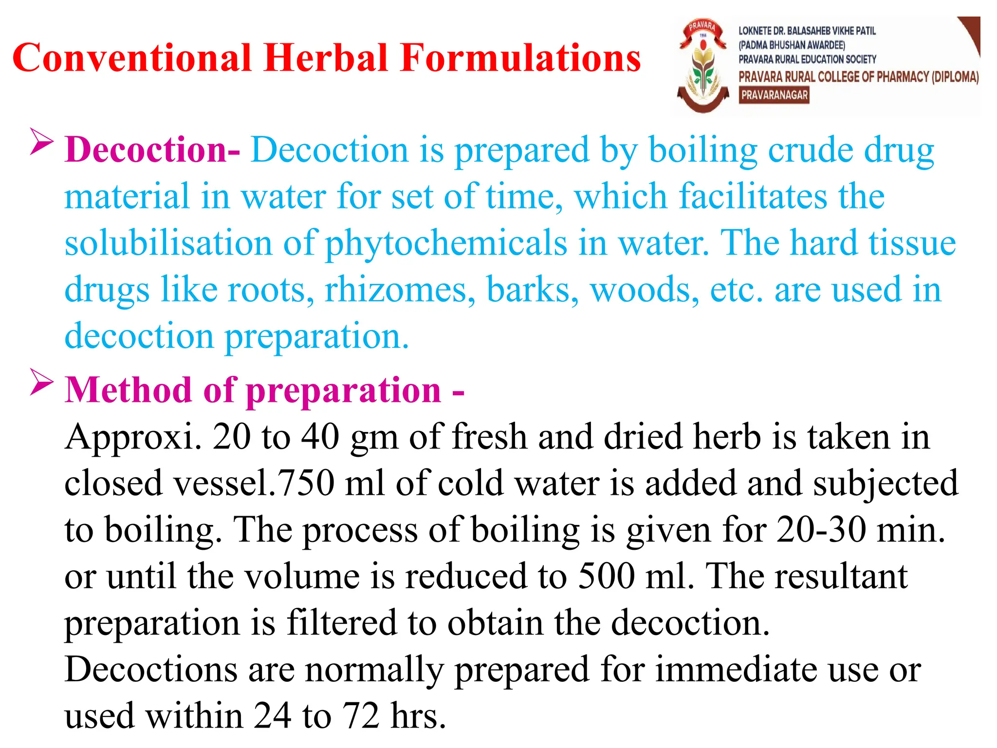 Introduction to herbal formulations (Different herbal formulations) | PPTX
