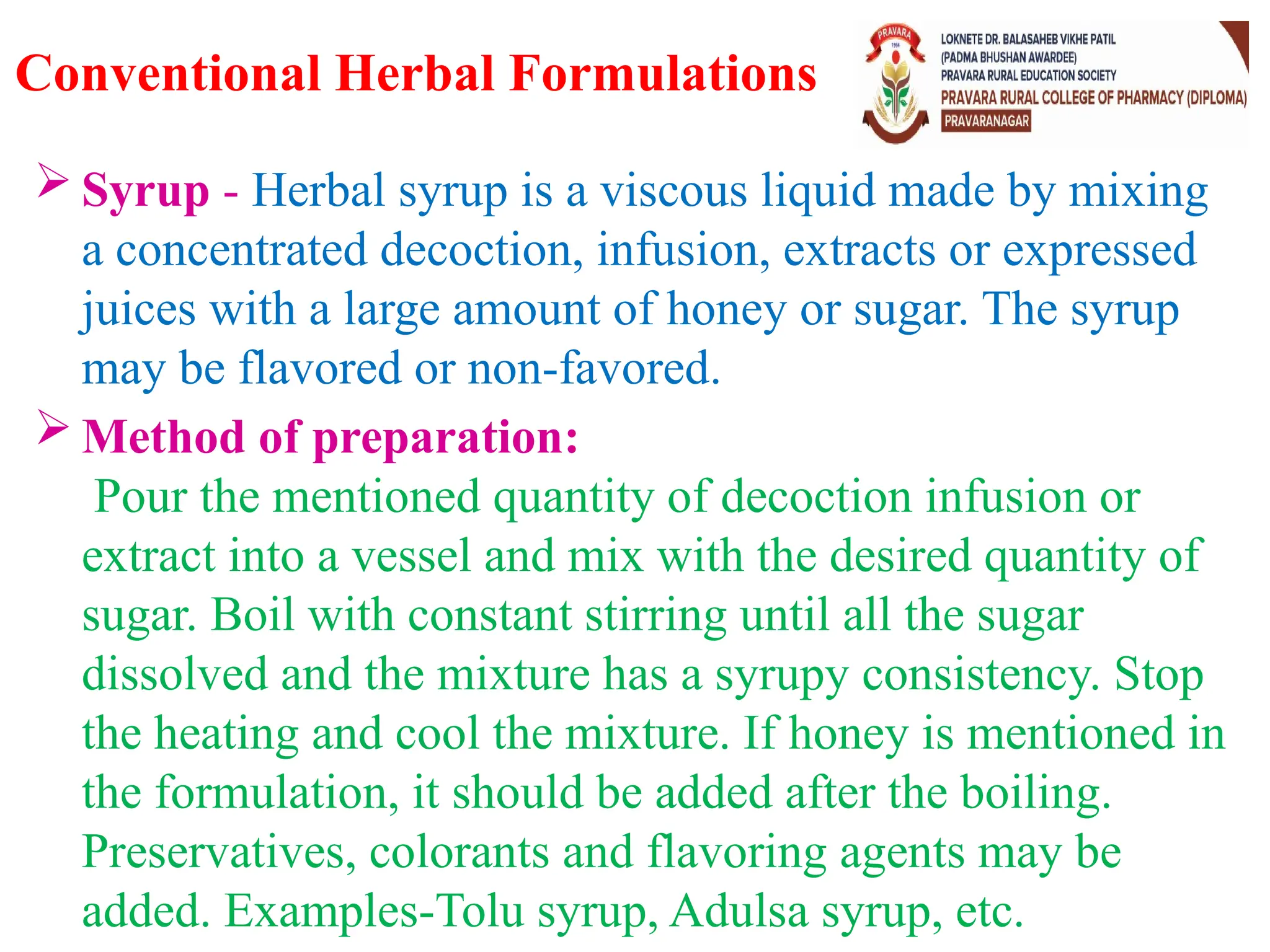 Introduction to herbal formulations (Different herbal formulations) | PPTX