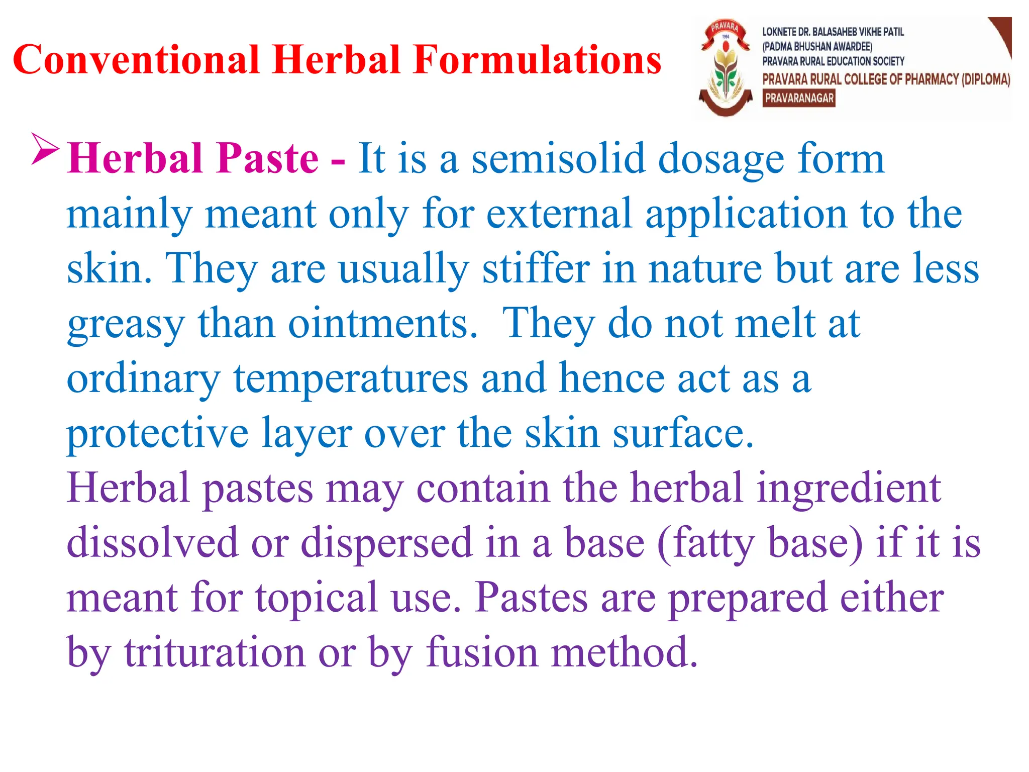 Introduction to herbal formulations (Different herbal formulations) | PPTX