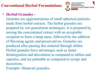Introduction to herbal formulations (Different herbal formulations) | PPTX