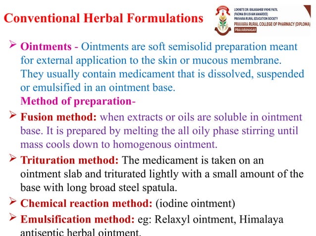 Introduction to herbal formulations (Different herbal formulations) | PPT