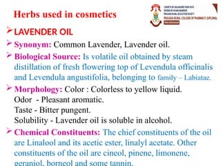 Herbal cosmetics (Types of herbal cosmetics) | PPT