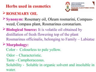 Herbal cosmetics (Types of herbal cosmetics) | PPT
