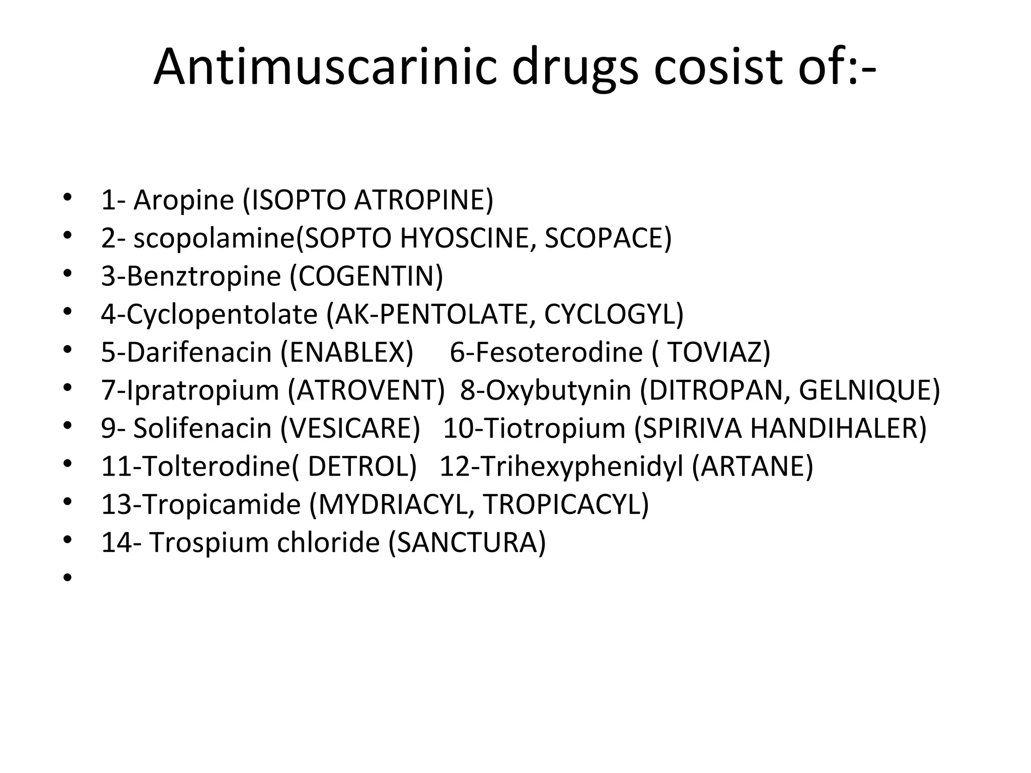 antimuscarnic drug | PPT