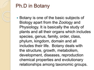 Ph.d in botany | PPTX