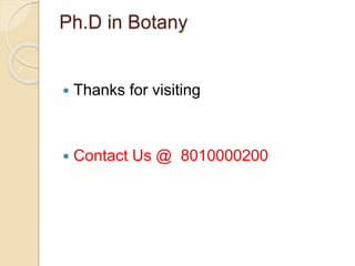Ph.d in botany | PPTX