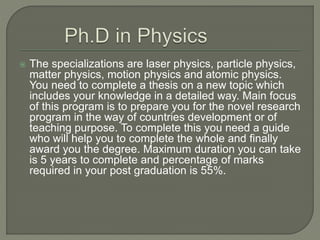 Ph.d in physics | PPTX
