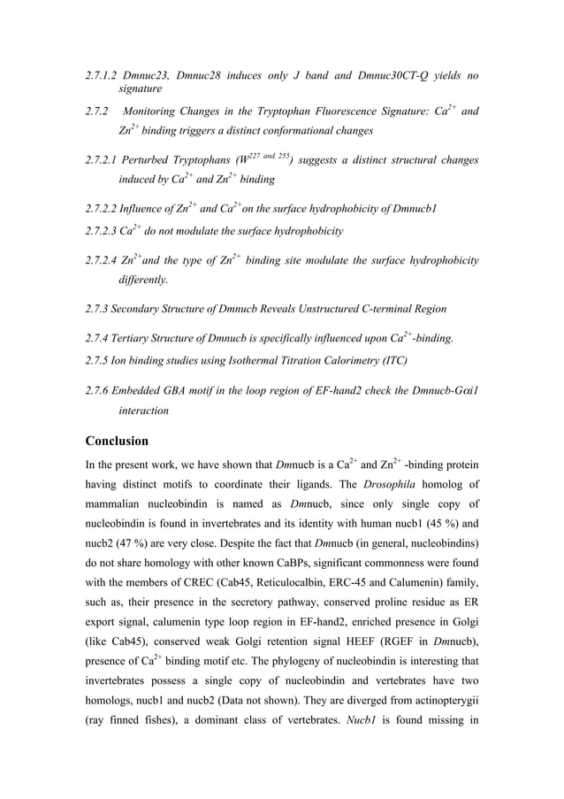 Characterization of Drosophila Nucleobindin: An Evolutionarily Conserved Ca2+-, Zn2+ - and G ...