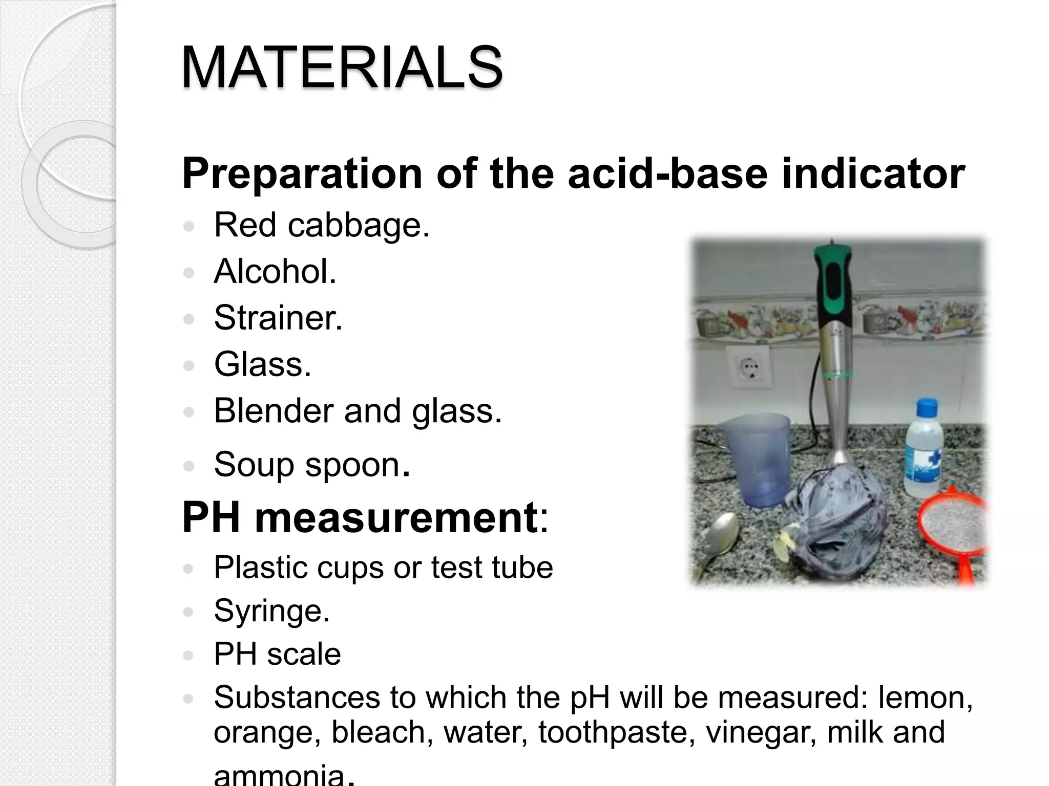 PH measurement with a homemade indicator | PPTX