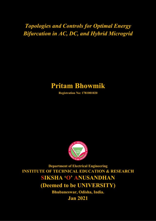Topologies and Controls for Optimal Energy Bifurcation in AC, DC, and Hybrid Microgrid | PDF