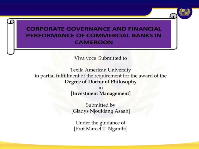 Ph.D Viva voce presentation format (1).ppt | Business Accounting ...