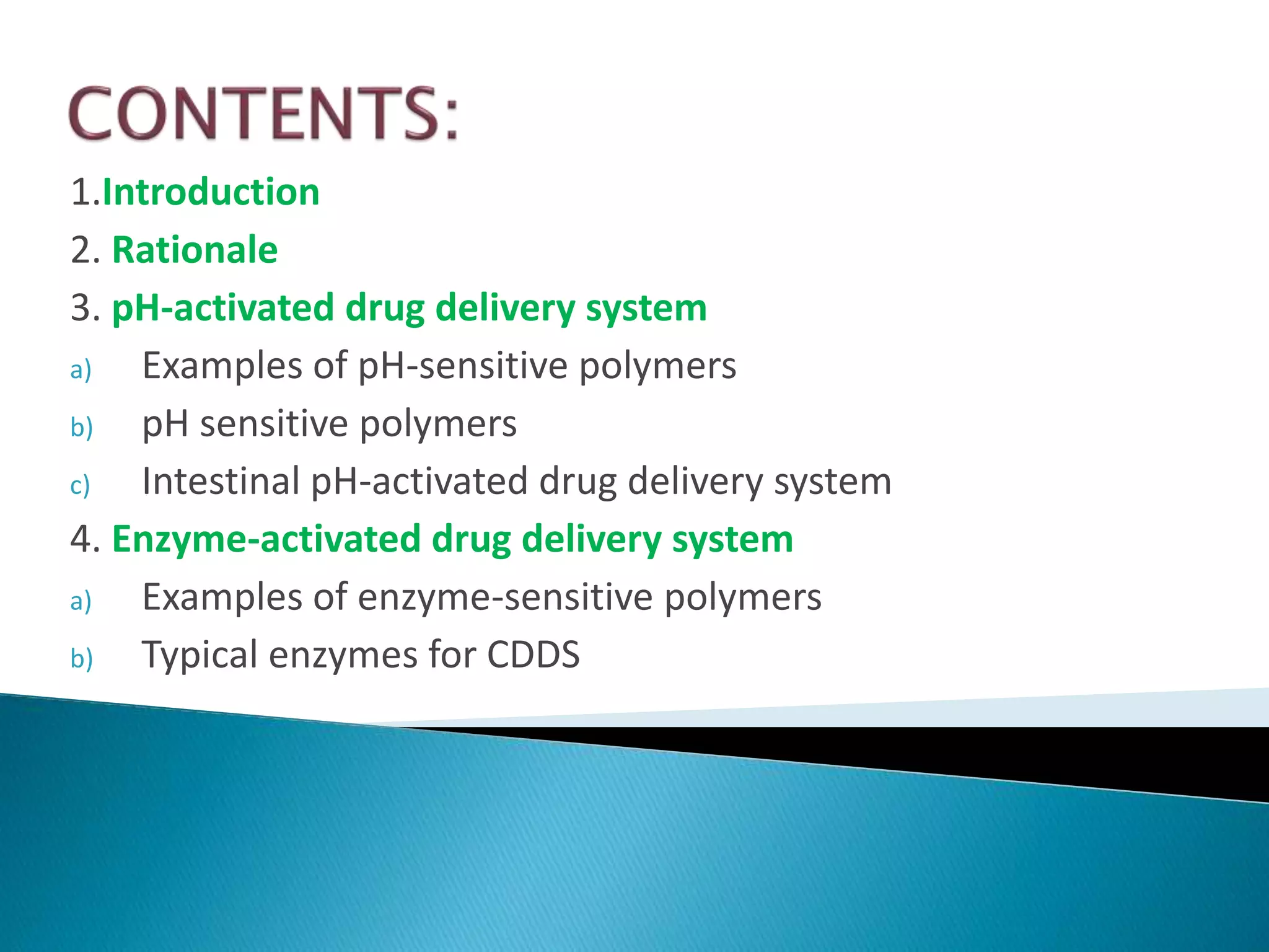 pH-activated and Enzyme-activated drug delivery system | PPTX