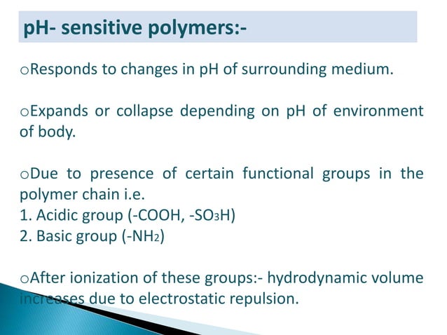 pH-activated and Enzyme-activated drug delivery system | PPTX | Chemistry | Science