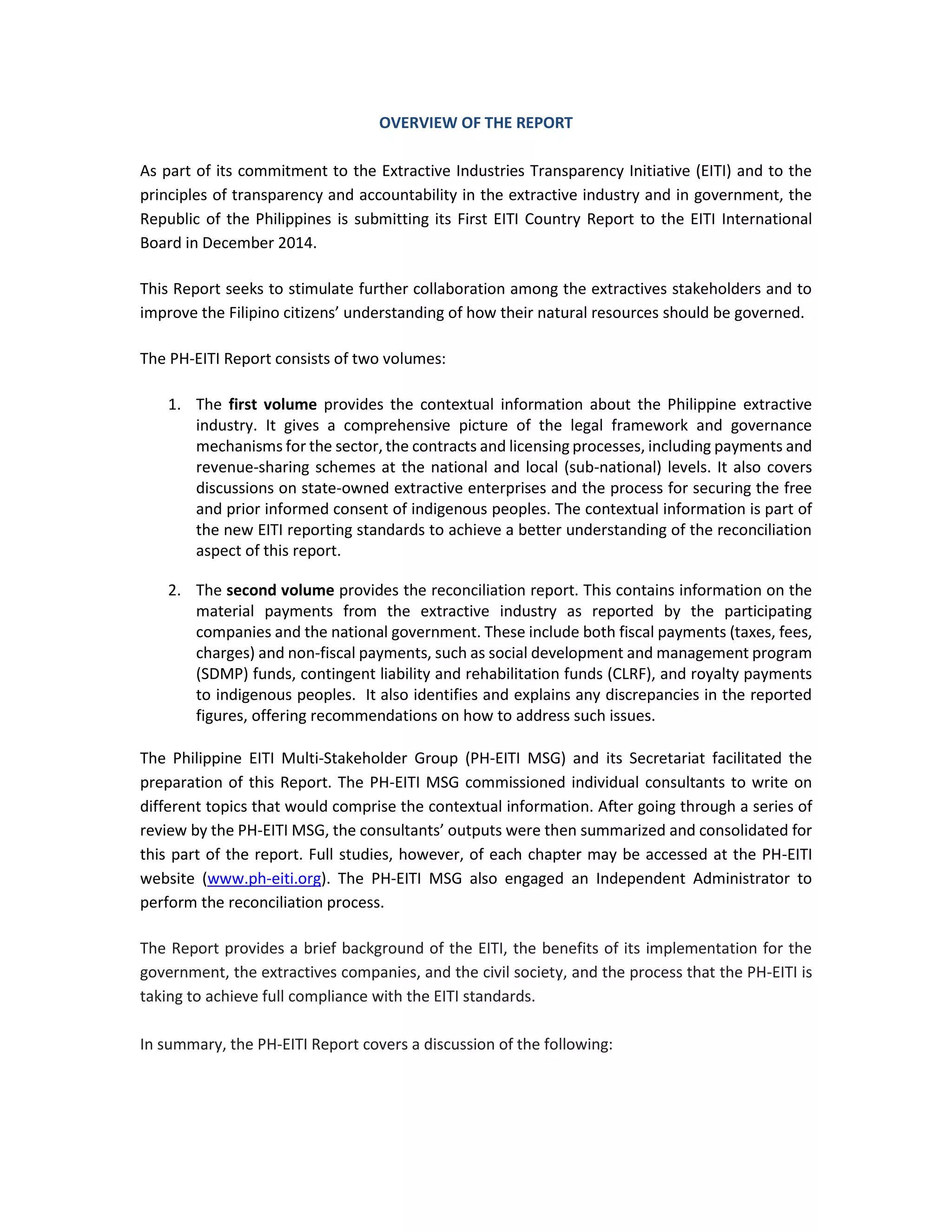 Philippine _EITI_ Report_Volume_II_Reconciliation_Report_Final | PDF