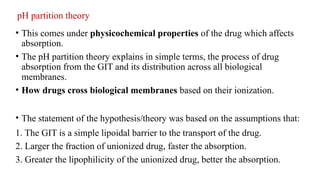 pH-Partition hypothesis, Dissolution process and Noyes-Whitney equation ...