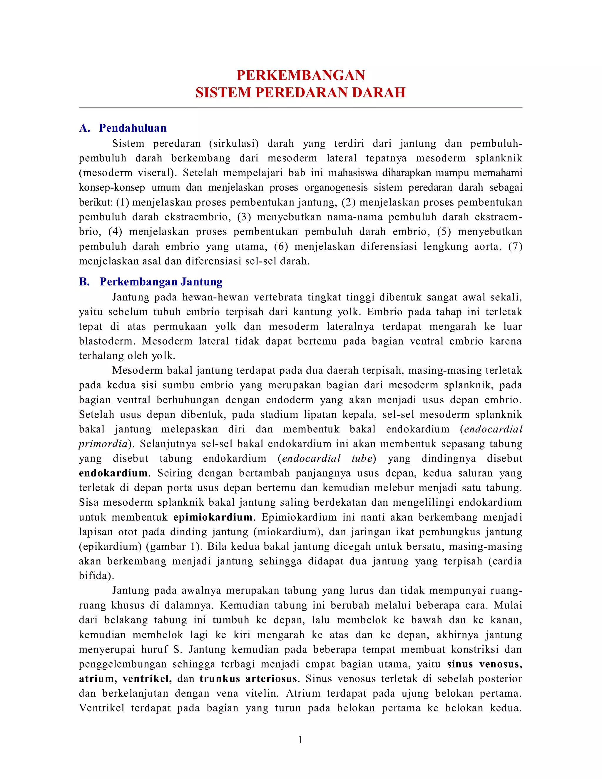 Ph perkembangan sistem sirkulasi darah | PDF