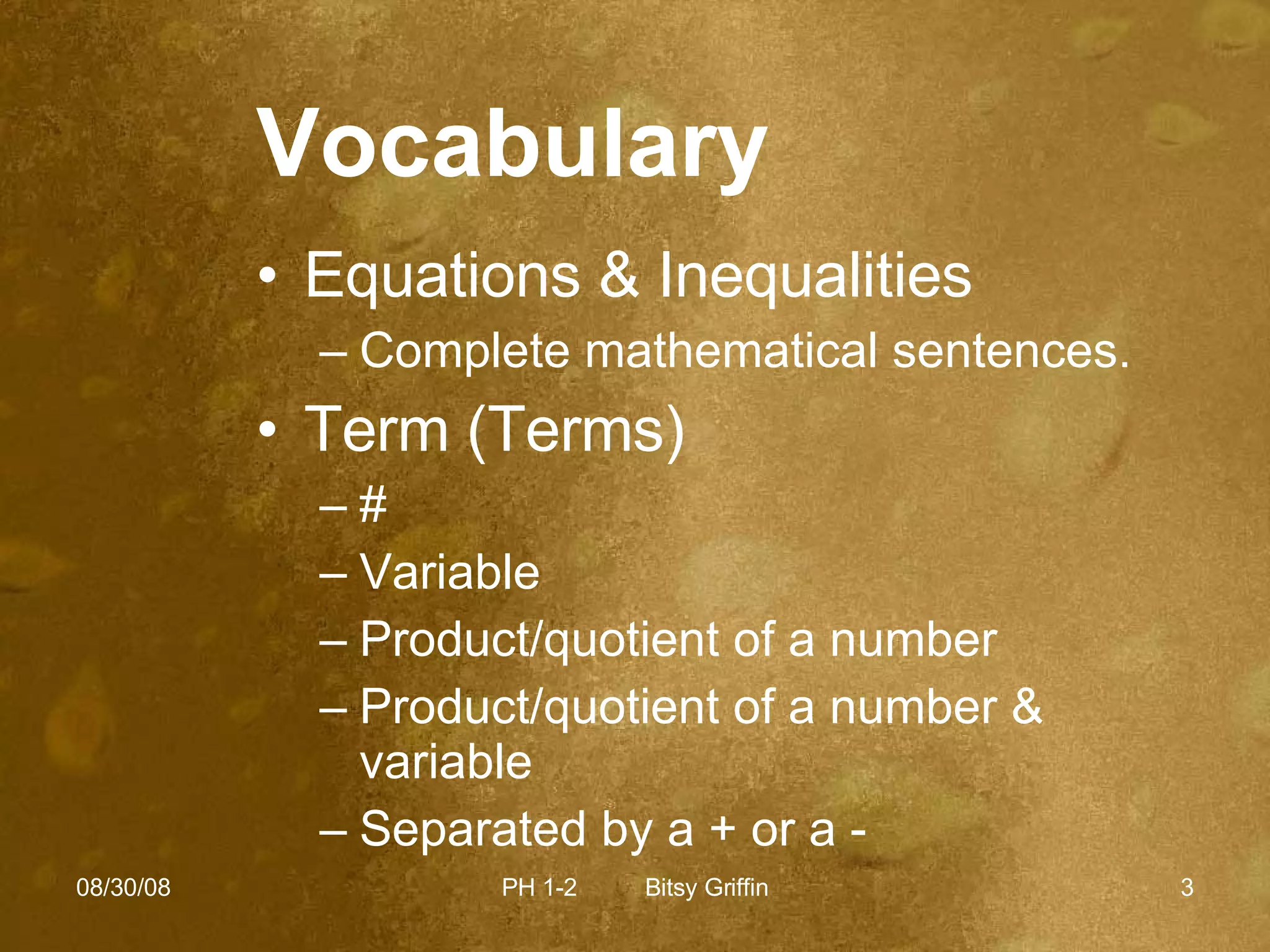 01 02 Identify & Use Variables | PPT