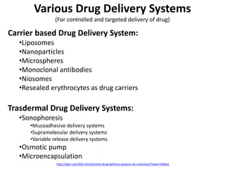 Drug formulations & drug delivery systems | PPTX