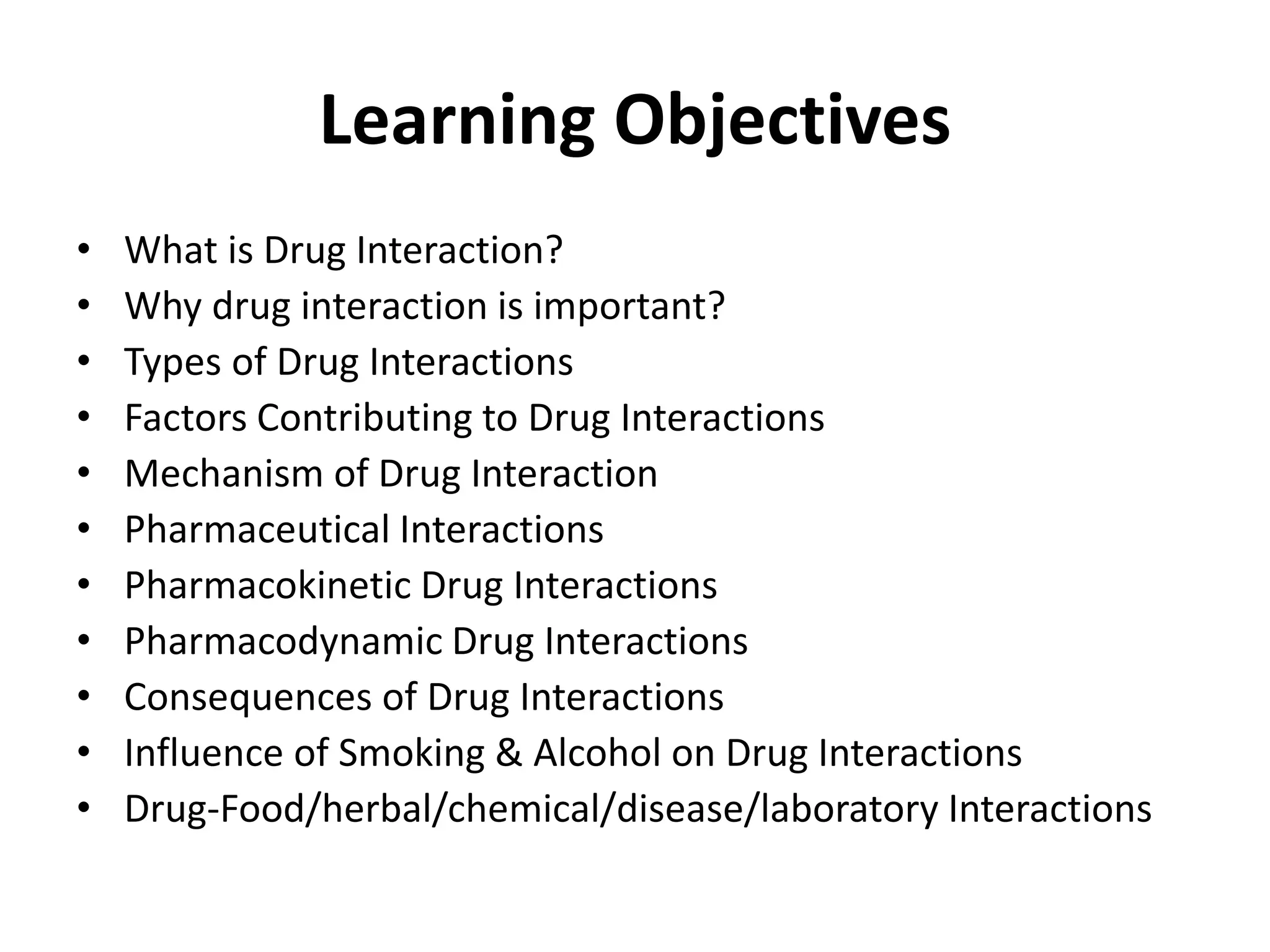 Identify and Describe The Management of Drug Interactions | PPTX