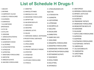 Drug Regulations, Acts and other Legal Aspects | PPTX