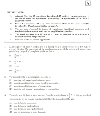GATE - Physics - 2005 | PDF