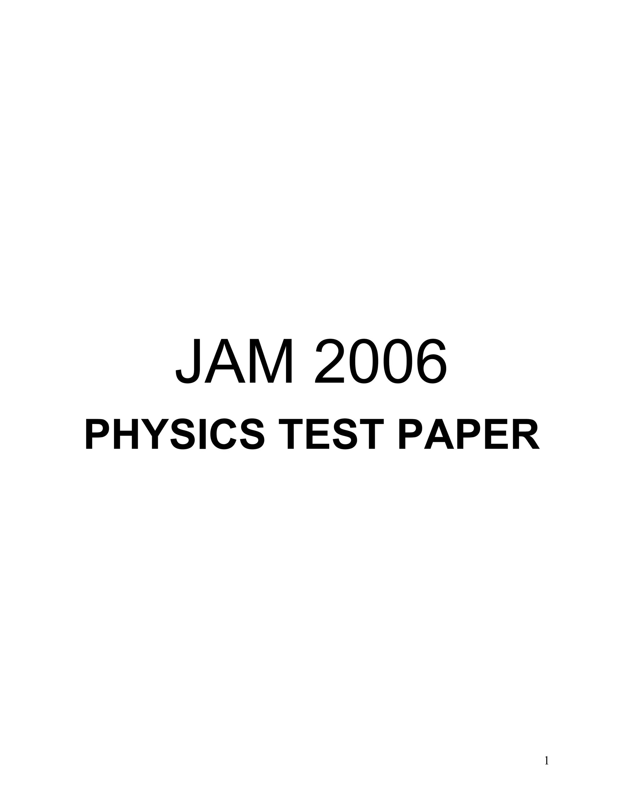 GATE - Physics - 2006 | PDF