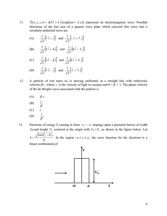 GATE - Physics - 2006 | PDF