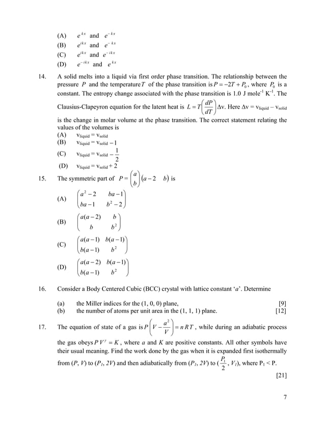 GATE - Physics - 2006 | PDF