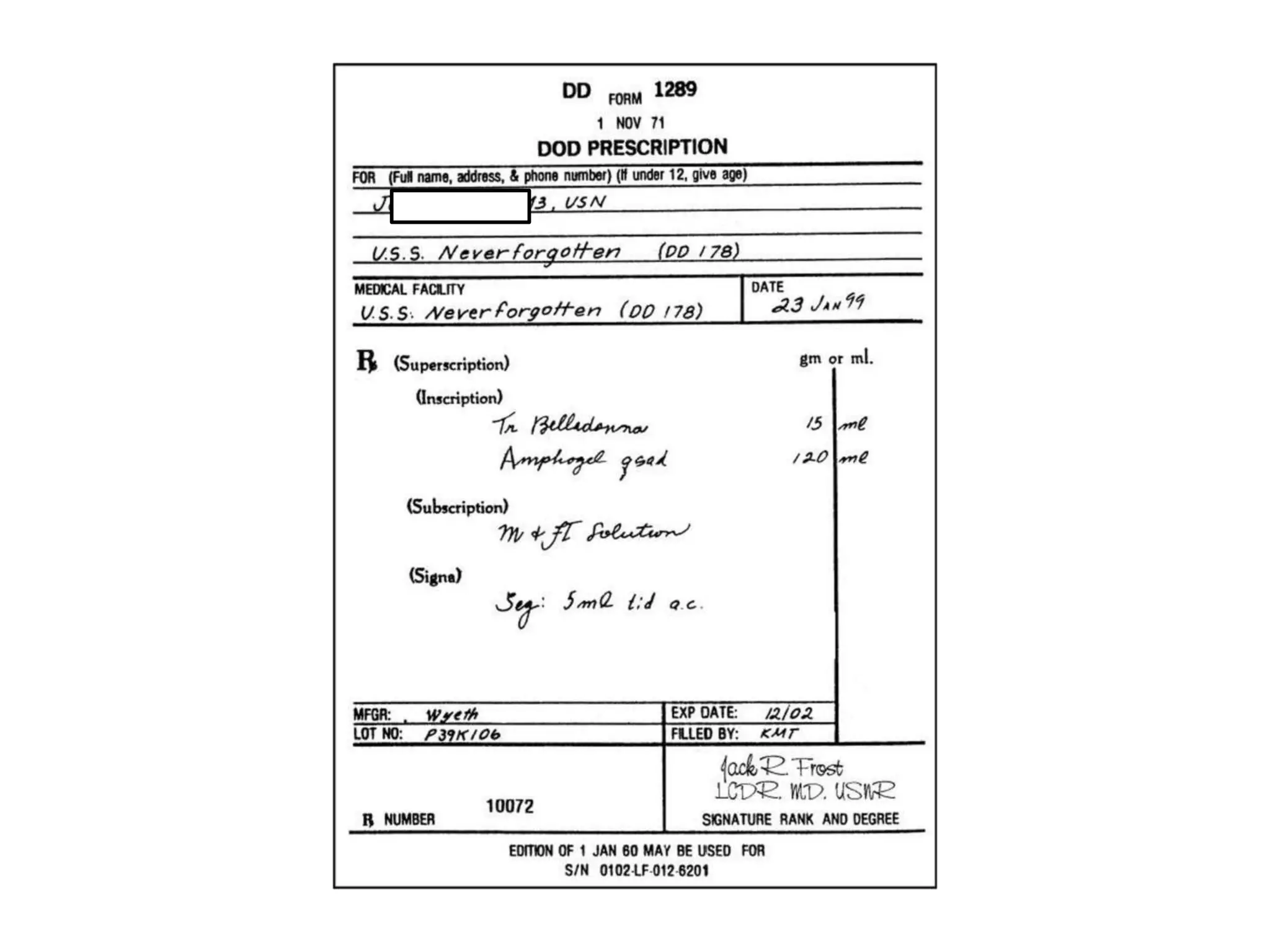Write a rational, correct and legible generic prescription for a given ...