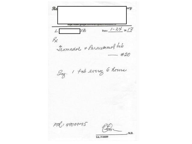 Write a rational, correct and legible generic prescription for a given ...