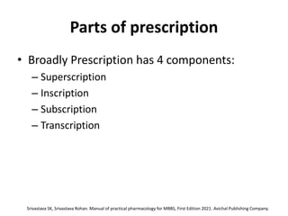 Write a rational, correct and legible generic prescription for a given ...